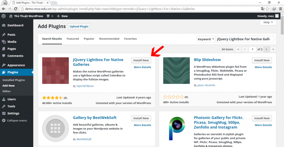Hướng dẫn jQuery Lightbox For Native Galleries - Wiki Minh Duy Solutions